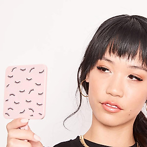 GladGirl Mini Black Handheld Lash Mirror for Eyelash Extensions - 6" x 3.5" Anti-Fog Beauty Mirror for Lash Application, Inspection, and Lash Decor - Perfect for Lash Lovers and Professionals