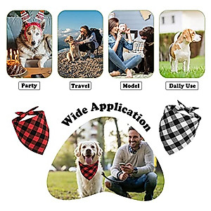 Kytely Christmas Dog Bandanas 2 Pack Winter Pet Dog Bandanas for Dogs Red White Small