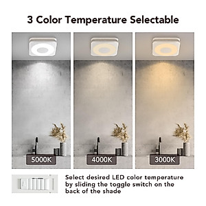 OREiN OL003 Bathroom Exhaust Fan with Light, 40W Bathroom Fan with Humidity Sensor, 160 CFM 1.0 Sones Bathroom Vent Fan with Light For Home, 1500lm LED Light 3000K/4000K/5000K Selectable & Nightlight