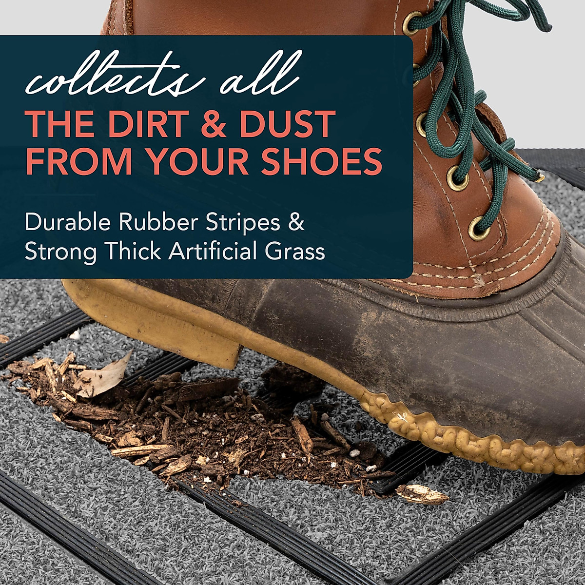 ubdyo - Durable Outdoor Mat - Front Door Mat - 30''x18'' - Welcome Mats Outdoor - Outdoor Mat - Entryway - Grey (1-Pack)