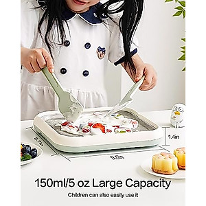 MOKKOM Ice Cream Maker, Rolled Ice Cream Maker with 2 Spatulas, Ice Cream Maker Machine for Home Kids, Frozen Fruit Ice Cream Maker Frozen Yogurt Maker Machine - Green