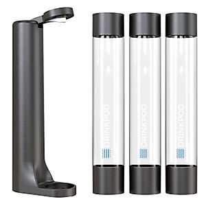 Fizzpod Home Soda Maker Sparkling Water Carbonator With 3 Bottles and 2 Bottle Brushes (Black)