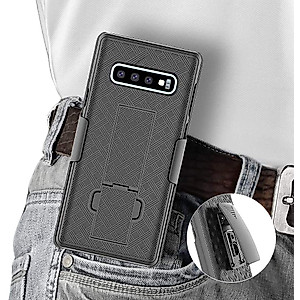 Aduro Cell Phone Holsters for Samsung Galaxy S10 Case Protector Includes Belt-Clip & Built-in Kickstand
