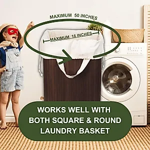 College Dorm Laundry Bags - Versatile and Heavy Duty College Laundry Hamper Liner with Drawstring - Canvas Laundry Basket Liner - 100% Cotton, Washable and Foldable Cloth Laundry Bags (1 Pack)