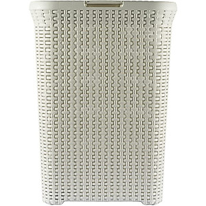 Curver Style 60 Litre Laundry Hamper, Vintage White