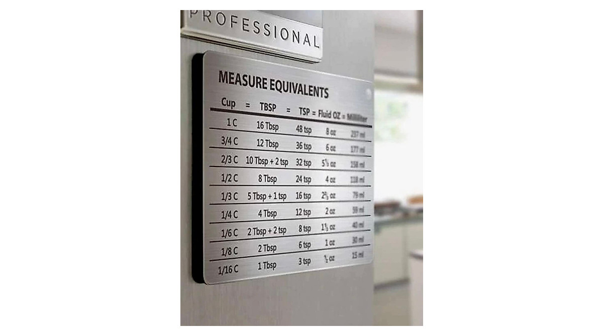 Magnetic Kitchen Conversion Chart - Measure with Ease