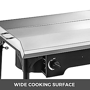 VEVOR Flat Top Griddle Grill & Propane Fueled 2 Burners Stove Stainless Steel with 4 Spatula & Scraper, 32" x 17"