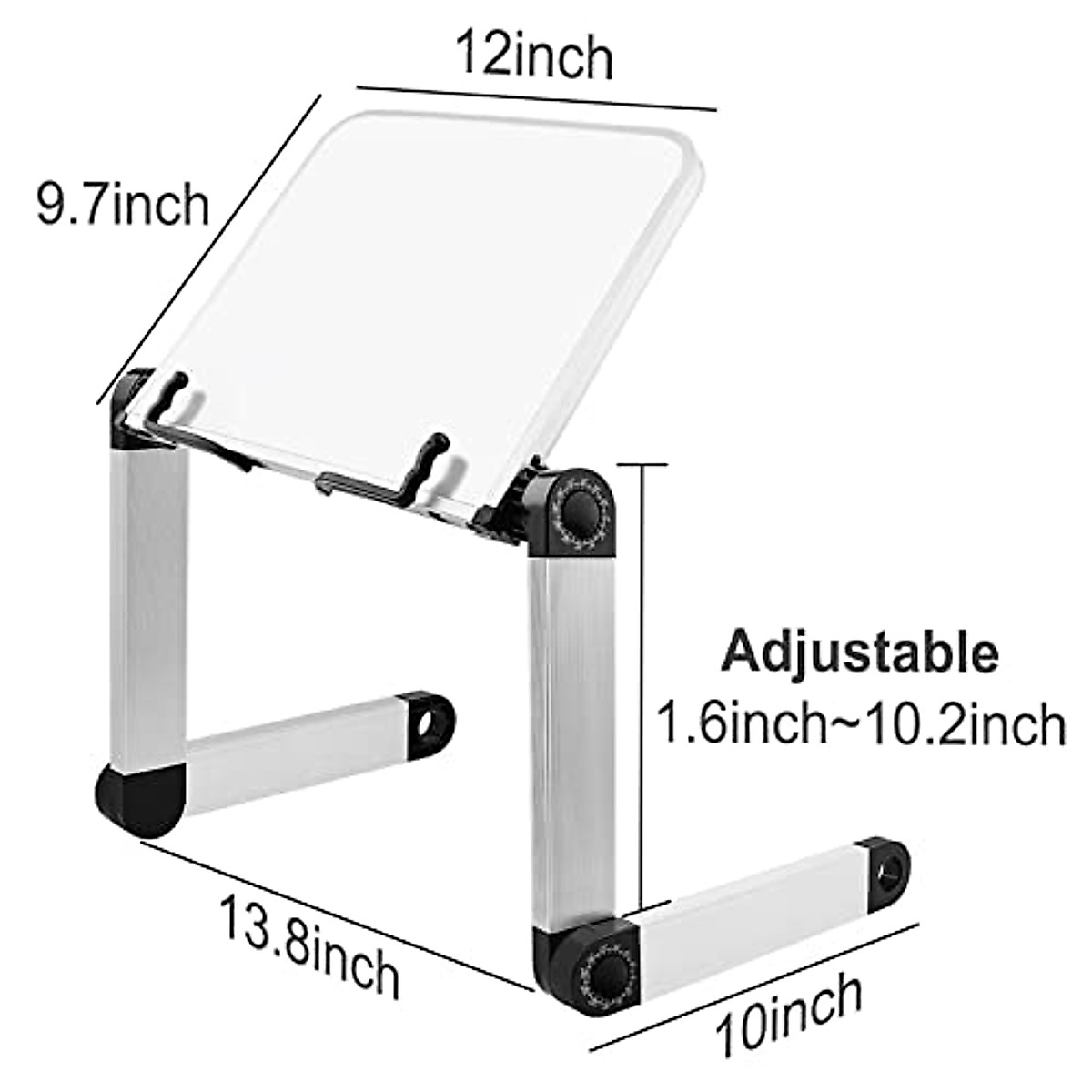 Book Stand Multifunctional Adjustable Laptop Stand Book Holder Tray with Clips Ergonomic Multi Heights Angles Adjustable Cooking Bookstand for Textbook Recipe Magazine Laptop Tablet Portable