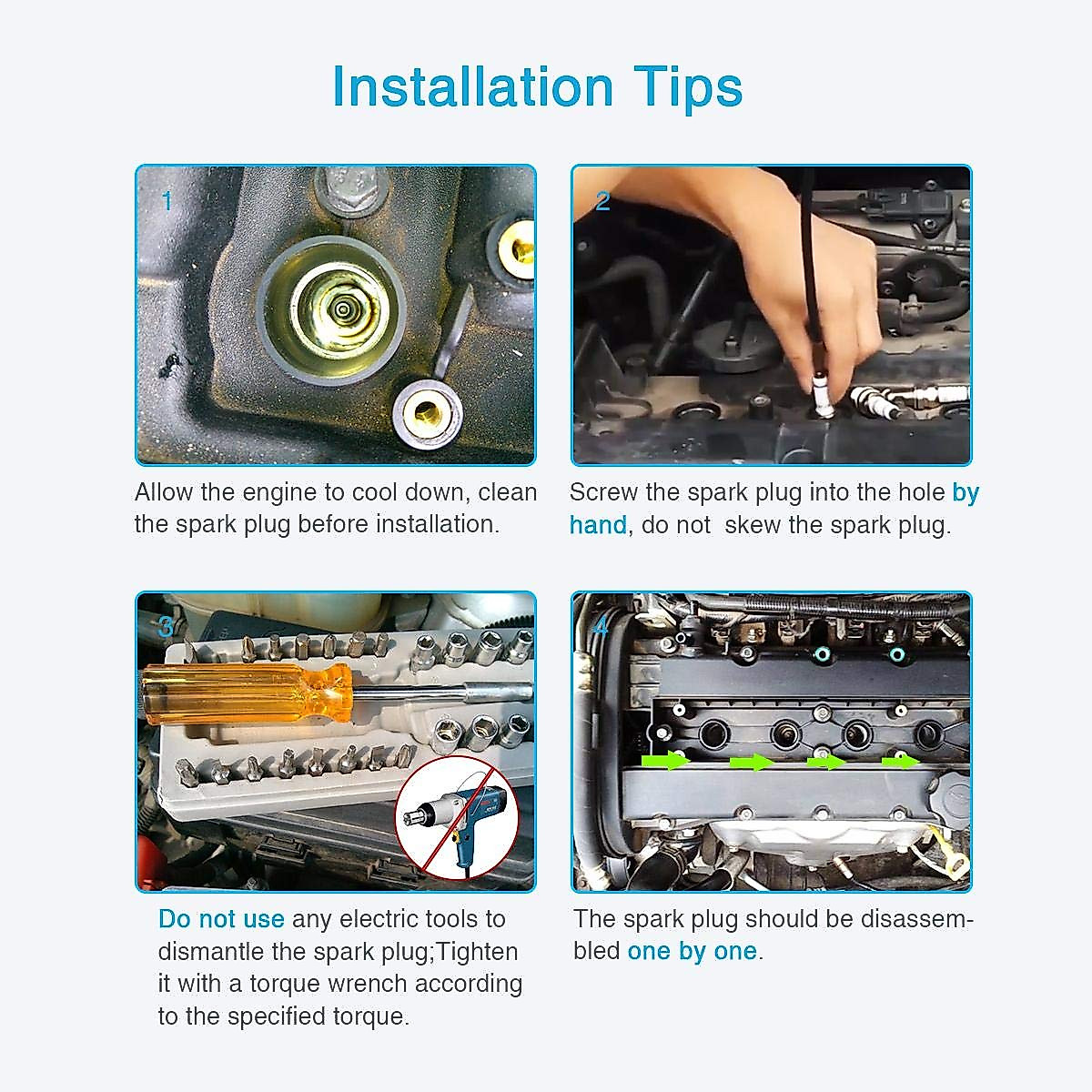 Vplus Platinum Spark Plug Set of 6, Replaces# 4504, PK20TT, S2000RC9YC, ZAP121200, ZM0218110