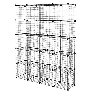 20-Cube Organizer Cube Storage Shelves Steel Organizer Bookcase