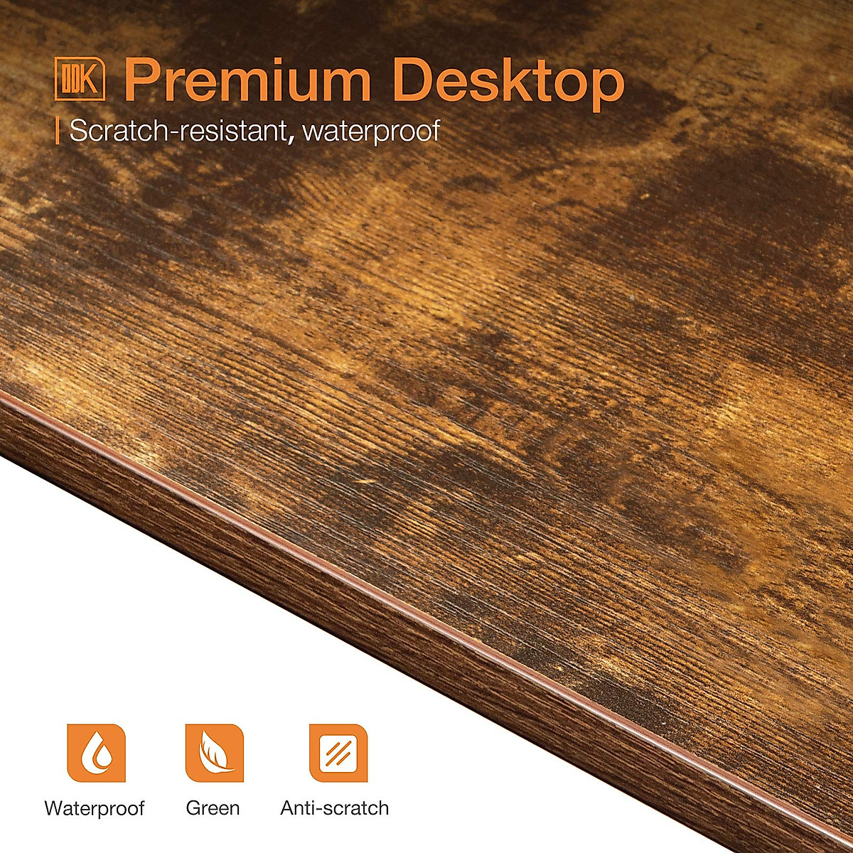 ODK Bookshelf, 4 Tier Shelf Storage Organizer, Modern Book Shelf with Metal Frame for Bedroom, Living Room and Home Office, Rustic Brown