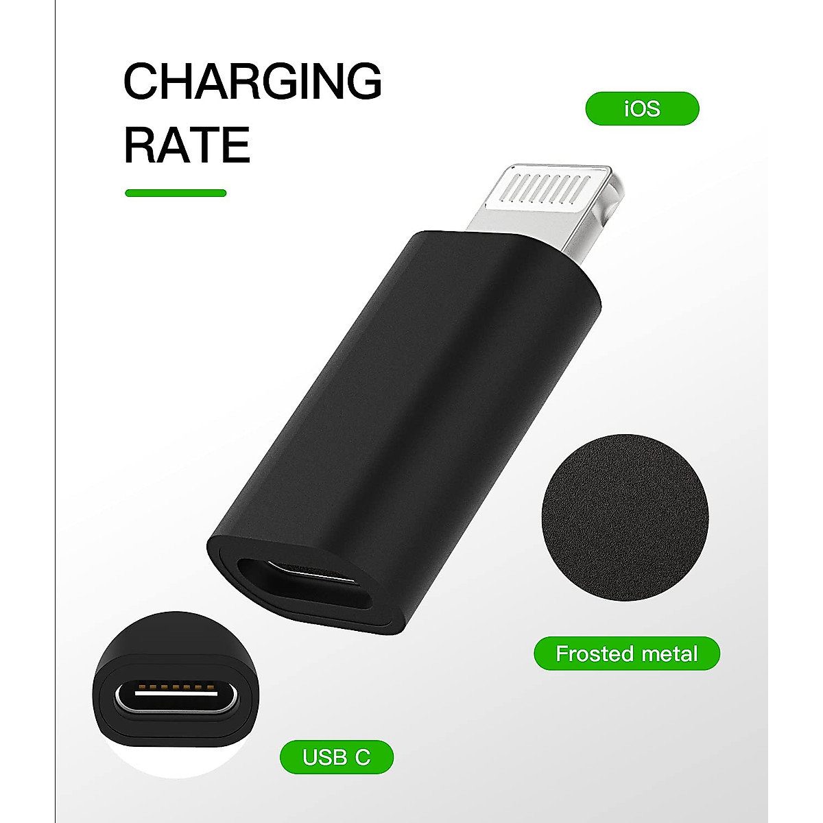 3Pack USB C Female to Lightning Male Adapter, Fast Charging, Reliable, Safety, Premium Material, 1 Year Warranty