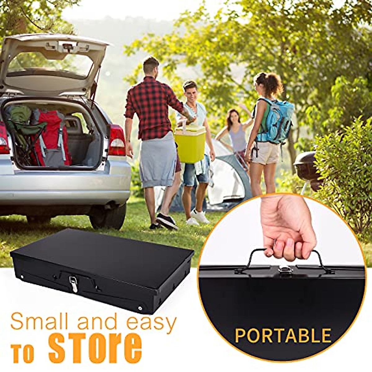 Bltong Charcoal Grills Portable Oven Mini BBQ Grill Foldable Barbecue Grills for Camping Patio Backyard and Anywhere Outdoor Cooking Black