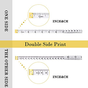 TTKLYN Tape Measure, Soft Tape Measure for Sewing Tailor Cloth Ruler, 120 Inches/300cm(Yellow) and 60 Inches/150cm(White) 2 Pack