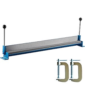 VEVOR Sheet Metal Brake 36 In. Metal Bender Brake 910 mm Length Portable Metal Bender 0-90 Degrees Adjustable Steel Bender with 2 C-shaped Clamps Manual Sheet Metal Bender Tool for Metal Bending