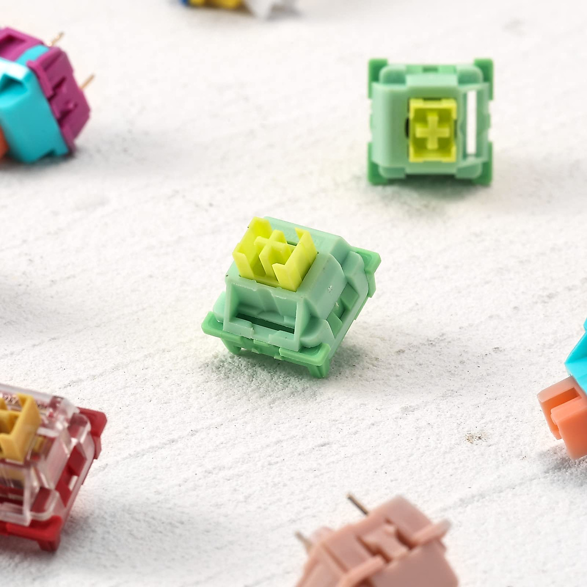 Redragon A113 Bullet-B Tactile Mechanical Switch, 3-Pin Plate Mounted Blue Switches Equivalent, Hot-Swappable DIY Keyboard Clicky Switch Mod, 50 Million Click(24 pcs Switches, Keycap + Switch Puller)