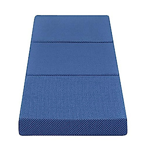 Olee Sleep Tri-Folding Memory Foam Topper, 4 inch, Blue