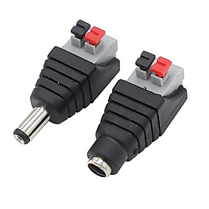 exgoofit DC Power Connector Plug 10 Pairs Male and Female DC Connector 5.5mm x 2.1mm Power Jack Plug Adapter Socket for CCTV Camera and Led Strip