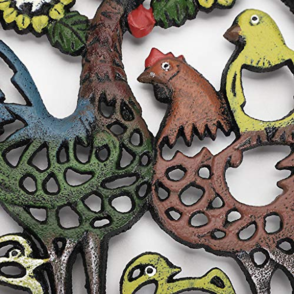 Sumnacon 2Pcs Round Cast Iron Trivets - 8 Inch Heat Resistant Iron Trivets for Hot Dish Pot Pan Plate Teapot, Rustic Metal Hot Dish Plate Holder for Kitchen Dining Table Countertop Cooktop