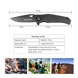 KEENSUN Pocket Folding Knife –Tactical Knife, Hunting Knife, Flipper Knife,EDC Knife.Speed Safe Spring Assisted Opening Knifes with Liner Lock,Thumb stud and Pocketclip.Good for Camping, Hiking, Indoor and Outdoor Activities.