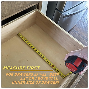 Fabsome Bamboo Kitchen Drawer Dividers 4 Pack, 17-22 inches Long Adjustable Spring-loaded Organizer Durable Organization Separators for Large Utensil Drawers, Clothing Dresser Drawers