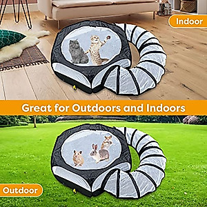 Small Animal Playpen Guinea Pig Cage Rabbit Pet with Tunnel Breathable&Transparent Pop Open Indoor Outdoor Exercise Portable Yard Fence with Top Cover for Cats,Bunny,Hamster,Hedgehog Pet,Chinchillas