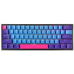 61 Mini Mechanical Keyboard,BOYI Mini RGB PBT Keycap Cherry MX Switch 60% Compact RGB Mechanical Gaming Keyboard (Cherry MX Blue Switch, Deep Blue+Purple)