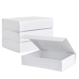 Purple Q Crafts White Hard Gift Box with Magnetic Closure Lid 7 inch x 5 inch x 1.6 inch Rectangle Small Boxes For Gifts With White Glossy Finish (2 Boxes), 1 Count (Pack of 2)