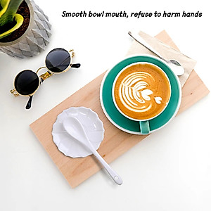 2Pack Lotus Ceramic Coffee Spoon and Rest Set, Small Ceramic Coffee Spoon Holder, spoon holder for coffee bar,Coffee Bar Coffee Stirrers Holder for Coffee Station Kitchen Accessories nice Present