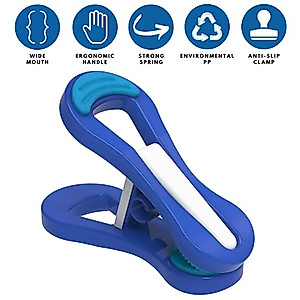 1InTheHome Blue Hanger Clips, Clothing Clips, Plastic Clothes Pins (24 Count)