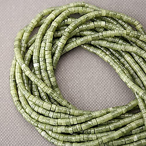 150PCs Natural African Transvaal Jade Spacer Beads, Loose Semi Precious Flat Round Gemstone Heishi Disc Stone Beads for Beading Jewelry Making 4mm*2mm 38cm