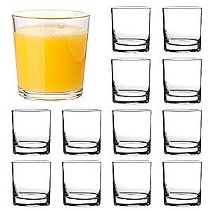 Whiskey Glasses 7oz,QAPPDA Clear Drinking Glasses,Old Fashioned Cockatail Glass Bourbon Glasses,Heavy Base Rocks Glasses For Juice,Beverages,Drinking Shot Glass Liqueue Glass Vodka Glass Cups 12 Pack