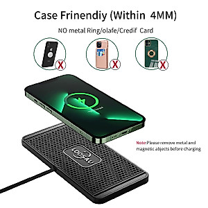 Wireless Charger,LOOSAU Wireless car Charger Charging pad 15w Non Slip FastCharger for car Wireless Phone Charger for Android for iPhone 11/12/13/14/15 Pro Max Xs,Samsung Galaxy S20, S10+ Note 9，LG