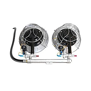 PRI Portable 30,000 BTU Outdoor Propane Tank Top Infrared Heater Double Burner Safety Shut-Off Valve & Tip-Over Switch (Propane Cylinder not Included) (TTH30)