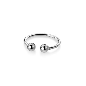 NewZenro Dainty Tiny Balls Knuckle Stacking Rings for Women S925 Sterling Silver Statement Adjustable Open Rings Minimalist White Gold Plated Polished Tail Finger Rings Hypoallergenic Jewelry Gifts