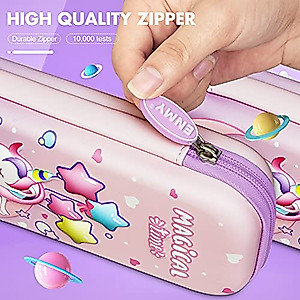 Unicorn Pencil Case for Kids Girls,3D EVA Cute Pencil Pouch,Medium Capacity Portable Multifunction Pen Bag for Girls Kids Teen (Moon Unicorn)