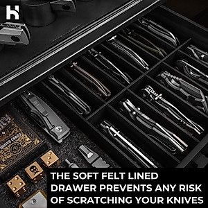 Pocket Knife Display Case – Pocket Knife Case | Knife Cases For Collections – Two-Tier Knife Holder And Knife Display Stand – Pocket Knife Storage Knife Collection Storage Box – The Armory – Black