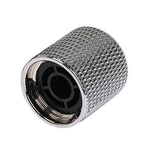 BQLZR Domed Volume Tone Control Metal Knob Silver with Blue Top Electric Guitar Pack of 4