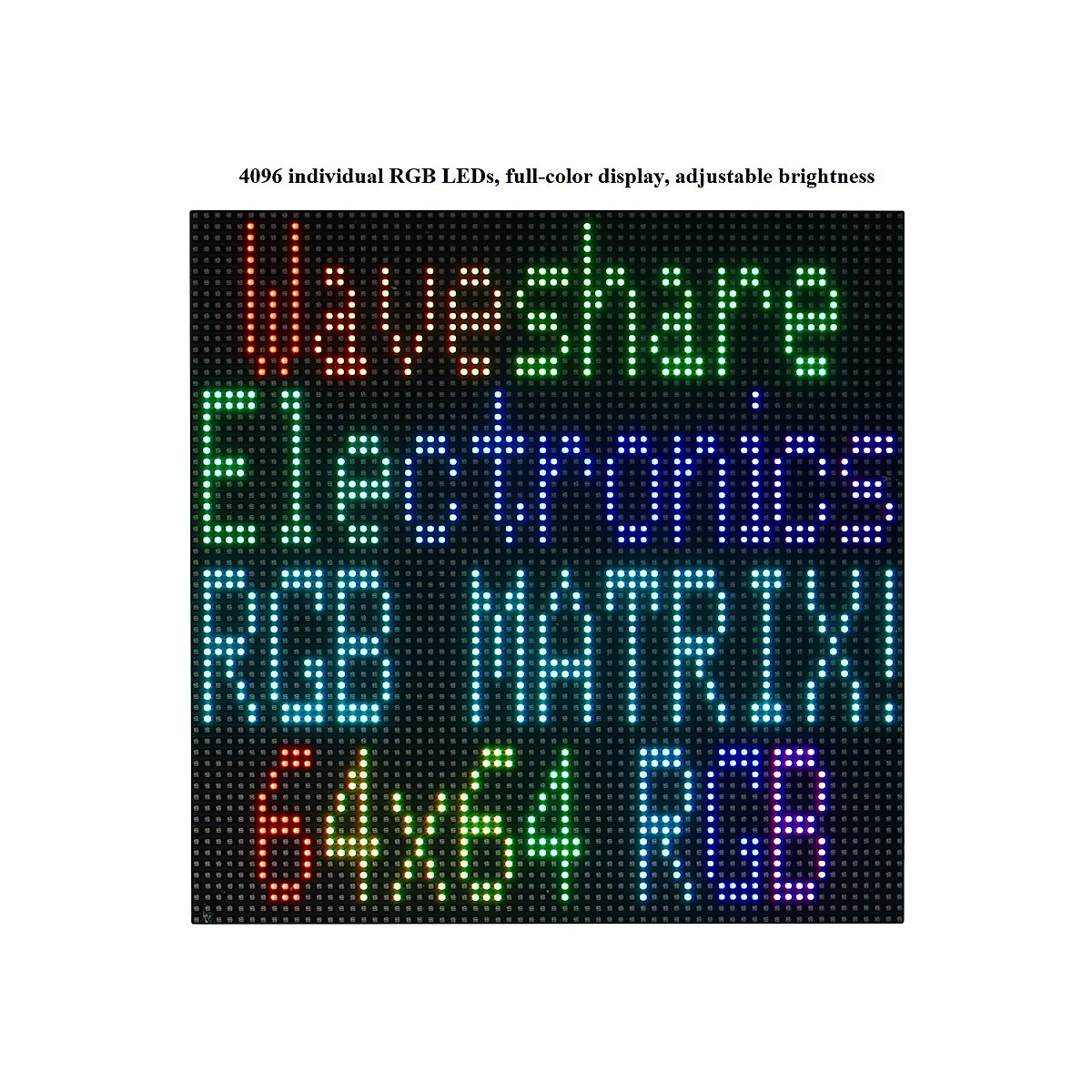waveshare 64×64 Pixels RGB Full-Color LED Matrix Panel Display 3mm Pitch LED Module Compatible with Arduino,4096 Individual RGB LEDs,Adjustable Brightness