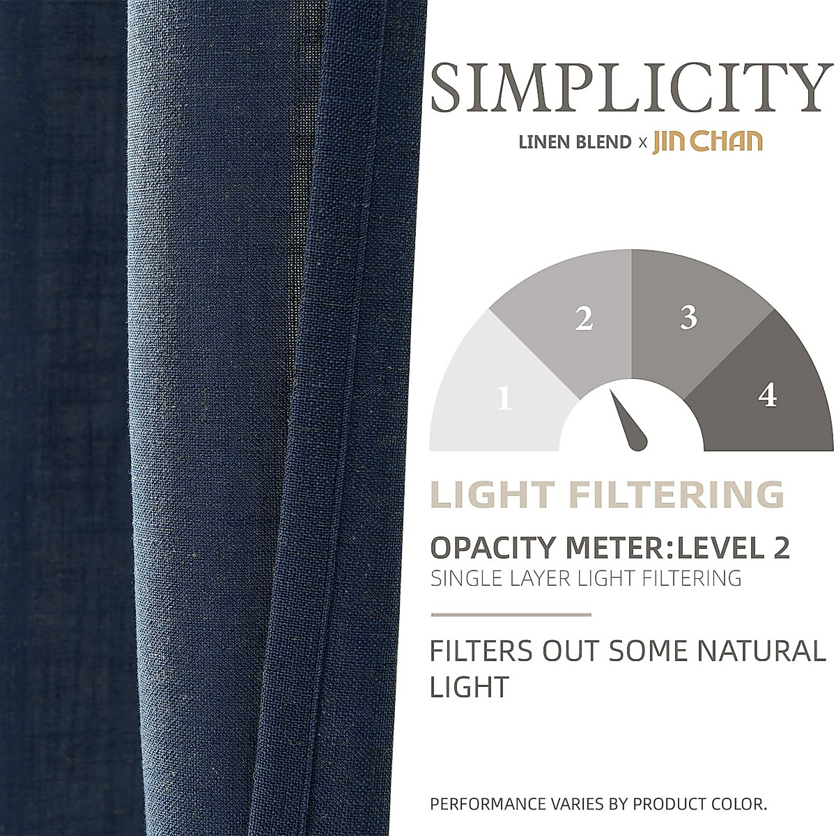 jinchan Linen Valance for Kitchen Living Room Rod Pocket Small Window Curtains Flax Linen Textured Valance Curtains Farmhouse Country Rustic Window Treatments Valance 1 Panel 15 Inch Indigo Blue