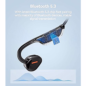 Open Ear Headphones, QODISA Wireless Air Conduction Headphones with Mic, Sport Headphones Bluetooth 5.3 IPX6 Waterproof Music Call-answering Lightweight for Running Workout Hiking Driving Cycling
