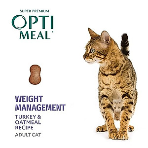 OPtimeal Weight Control Cat Food - Proudly Ukrainian - Cat Food Dry Recipe with Metabolism Support for Healthy Digestion, Tasty Dry Cat Food for Adult Cats (3.3 lbs, Turkey & Oatmeal)