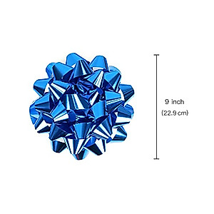 MAYPLUSS 9" Gift Bow, 1 Bows, Royal Blue, Perfect for Birthday, Holiday, Party Favors Decorations