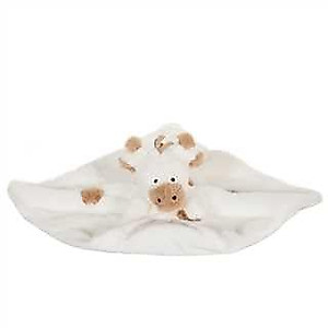 Apricot Lamb Luxury Snuggle Plush Cute White Giraffe Infant Stuffed Animals Security Blanket Nursery Character Blanket (White Giraffe, 14 Inches)