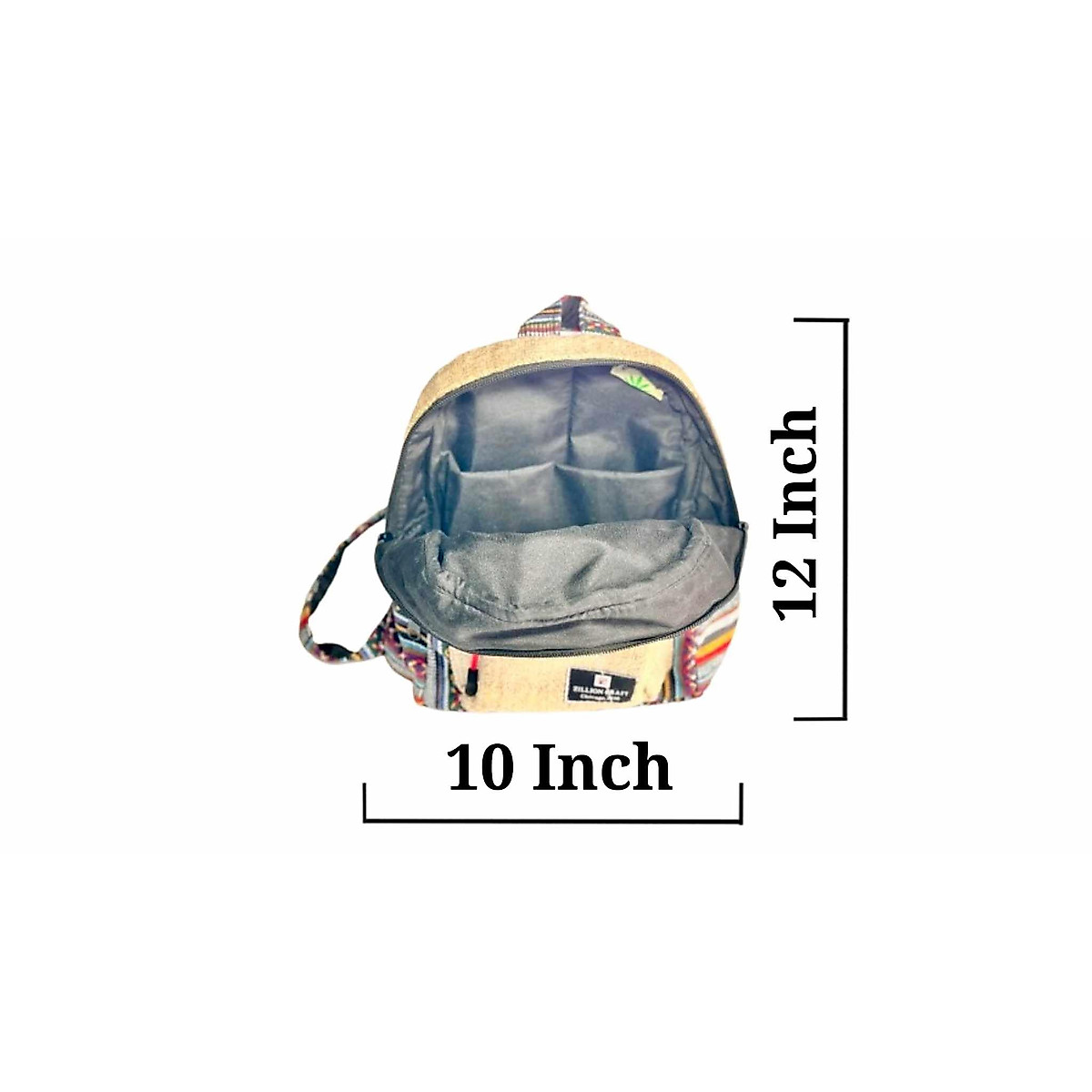 Z ZILLION CRAFT All natural mini Hemp back pack for men and women. 100 % Eco friendly vegan material from Hemp and Gheri. Multi color small size light back pack.