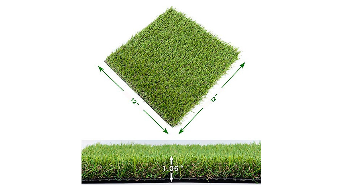 GOLDEN MOON Artificial Grass Turf Patch Tiles - Easy DIY Green Decor