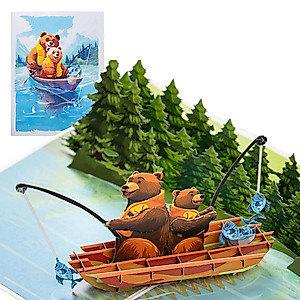 Rykamia Fishing Card, Blank Bear Fishing Card, Fishing Fathers Day Card, Fishing Birthday Card For Men, Fishing Graduation Card, Fishing Greetings Card