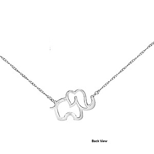Diamond Elephant Necklace for Women in 925 Sterling Silver 1/10ct (I-J, I3), 17 inch, by Keepsake