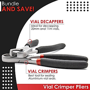Scientific Labwares Vial Decapper and Crimper Pliers Set- Perfect for Decapping and Sealing 11mm and 20mm Vials and Bottles (13mm/20mm Decapper, 20mm Crimper)