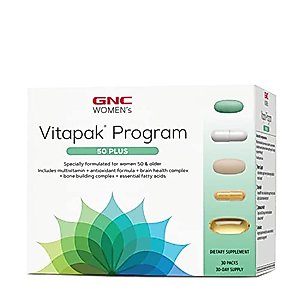 GNC Ultra Mega Women's 50 Plus Vitapak Program | Full Nutrient System Designed for Women Over 50 | Supports Bone, Eye, and Brain Health | 30 Packs